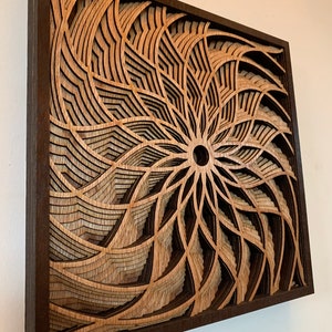 Stillpoint Wooden Lasercut Mandala Wall Art Spiral Golden Ratio ...