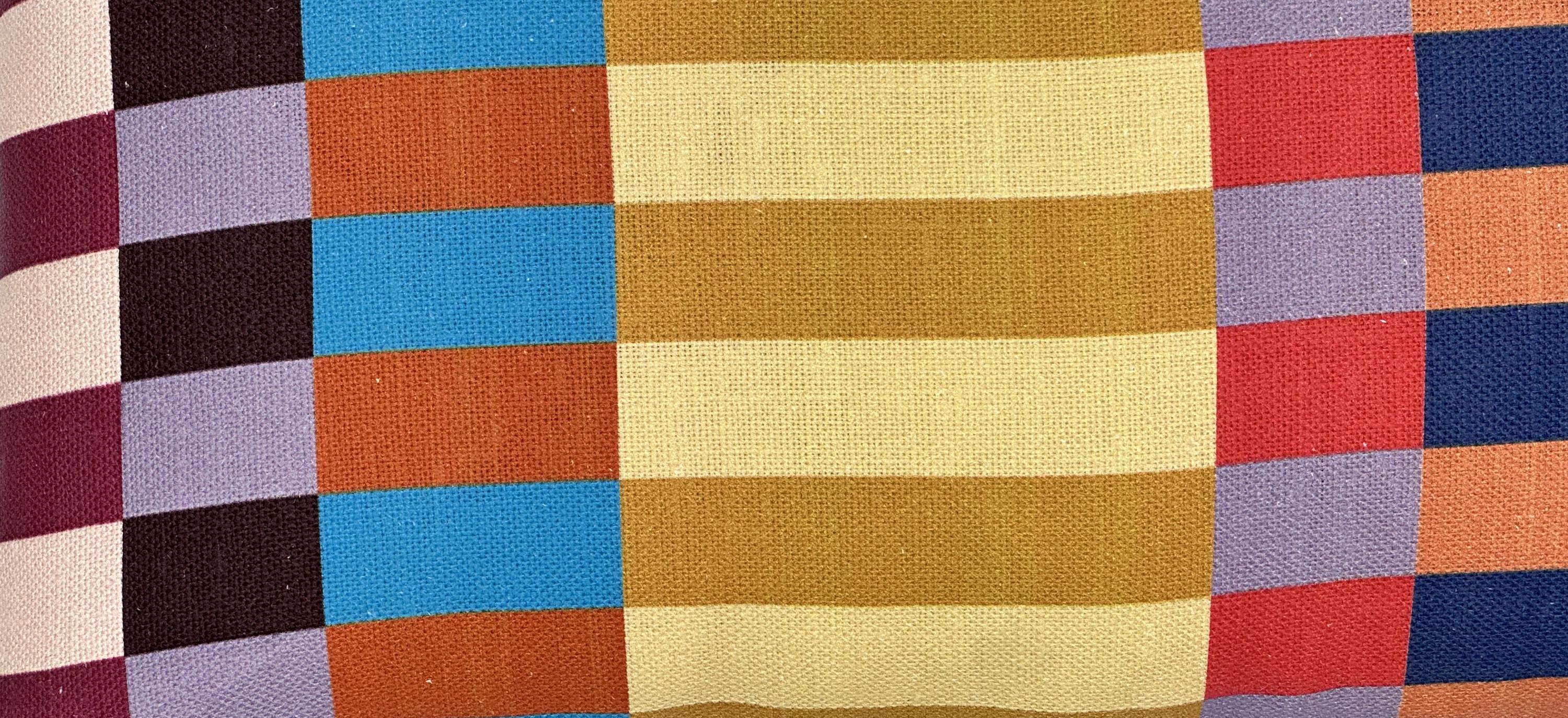 Hailey Broken Stripe Linen Lumbar Pillow Cover | Blue Orange Grey Red ...