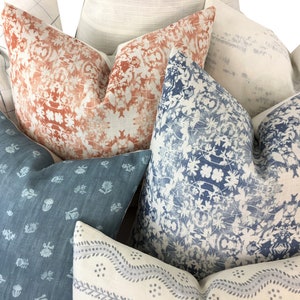 Faded Terra Cotta Linen Pillow Cover Designer High End Apricot Terra Cotta Rust Rusty Coral ...