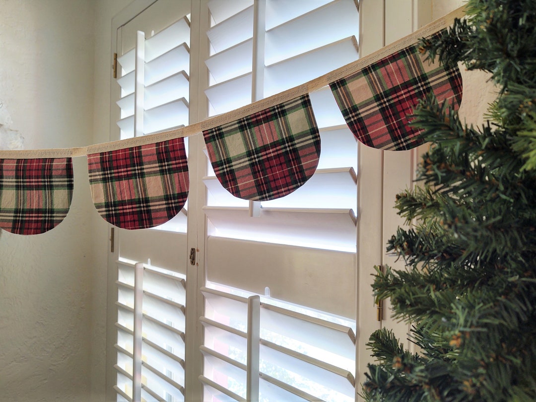 TARTAN BUNTING Plaid Bunting Holiday Bunting Rustic Bunting Rustic ...