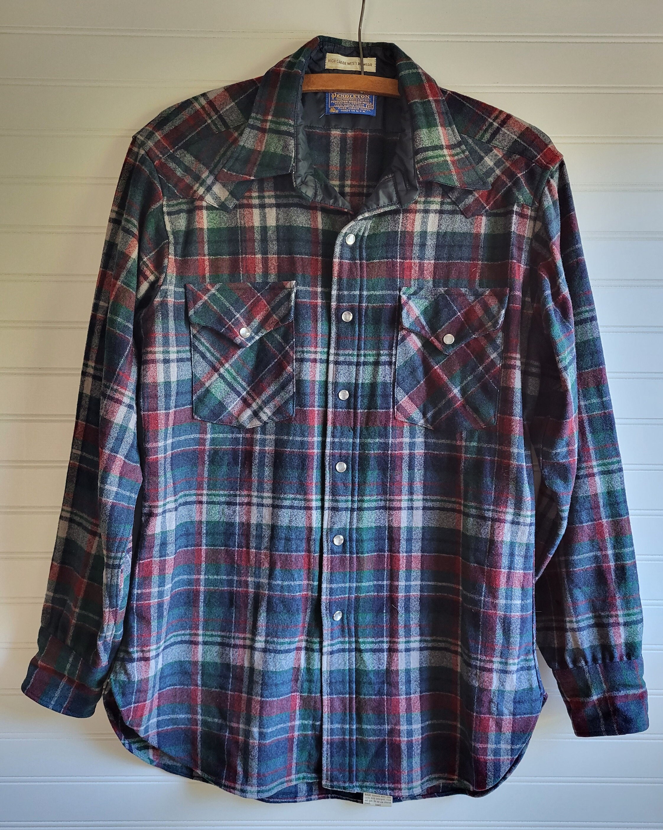 Men's PENDLETON WOOL SHIRT Size M Long Sleeve Wool Shirt - Etsy