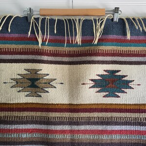 MEXICAN WOOL RUG 22 X 42 Oaxacan Wool Rug Zapotec Rug Handwoven Wool ...