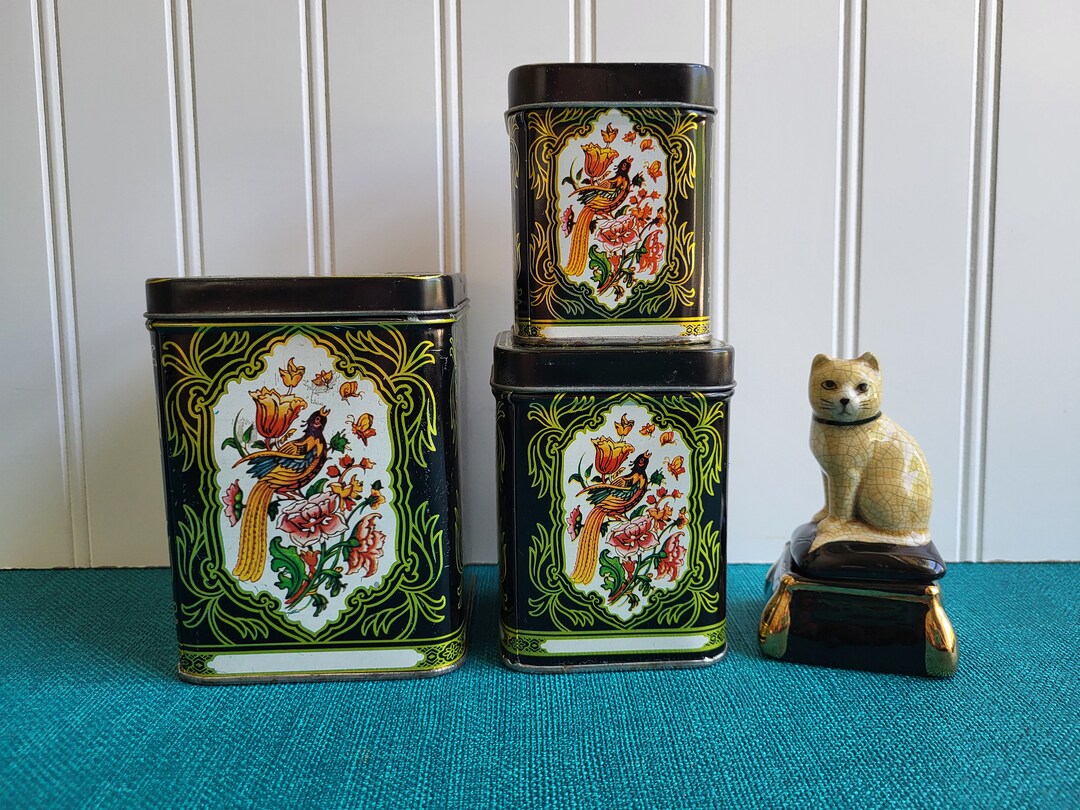 ASIAN TEA TINS 3 Vintage Nesting Tea Tins Bird Tea Tins - Etsy