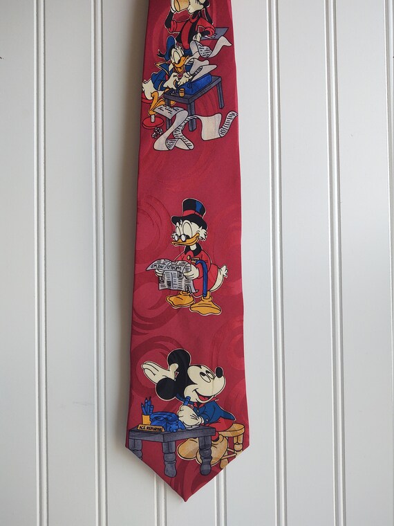 VINTAGE MICKEY MOUSE Tie Vintage Disney Tie Newspaper… - Gem