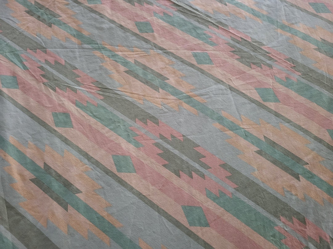 1990s KING SHEET Southwest Sheet Vintage King Sheet Native American ...