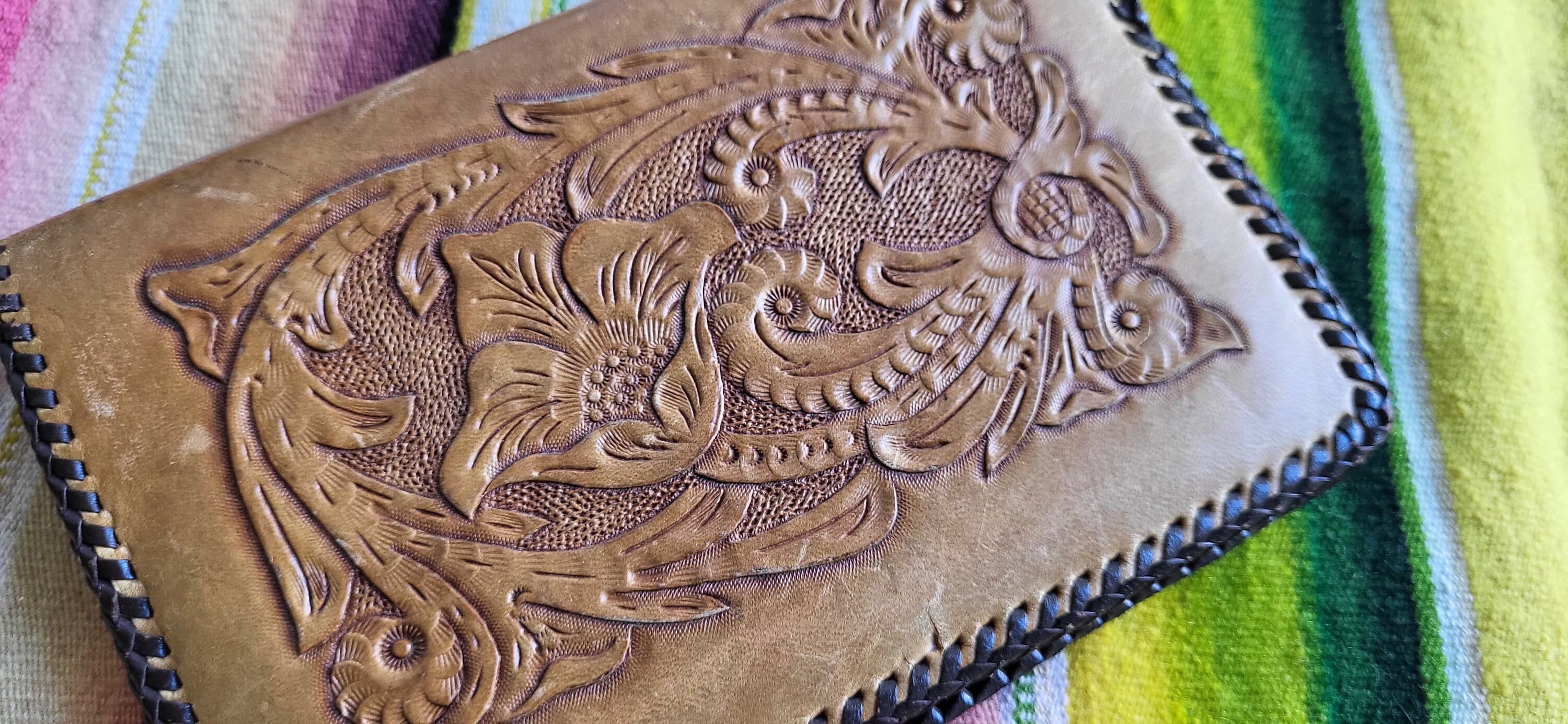 TOOLED LEATHER NOTEBOOK Small Hand Tooled Leather Binder - Etsy