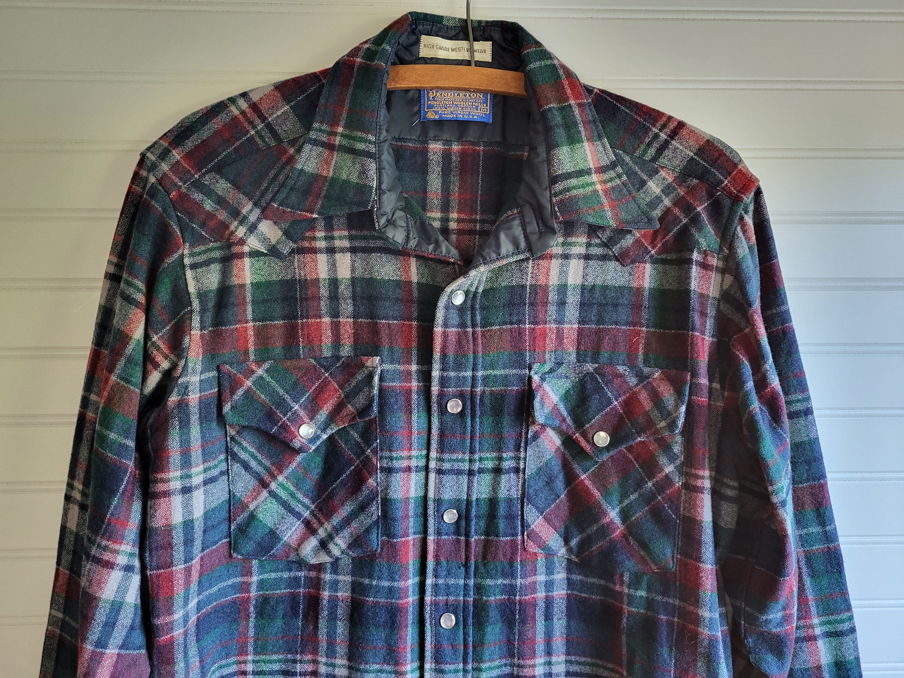 Men's PENDLETON WOOL SHIRT Size M Long Sleeve Wool Shirt - Etsy