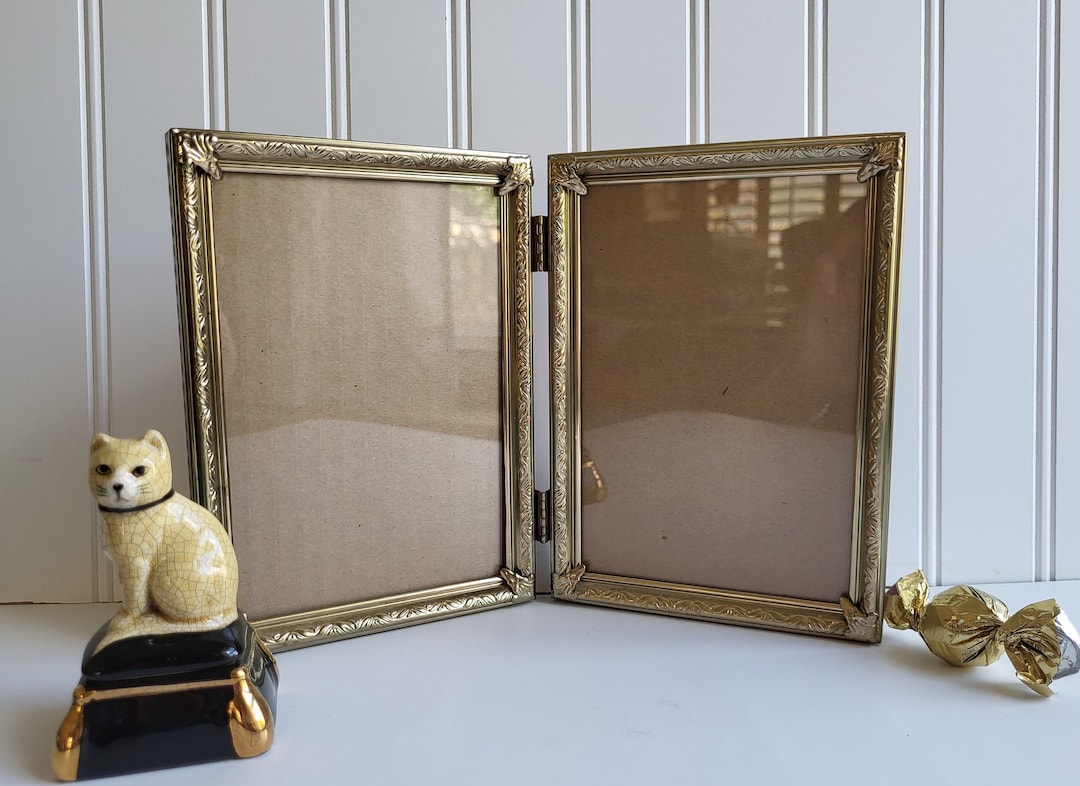 Antique Frame 5 X 7 Double Gold Frame 5 X 7 Hinged Vintage - Etsy