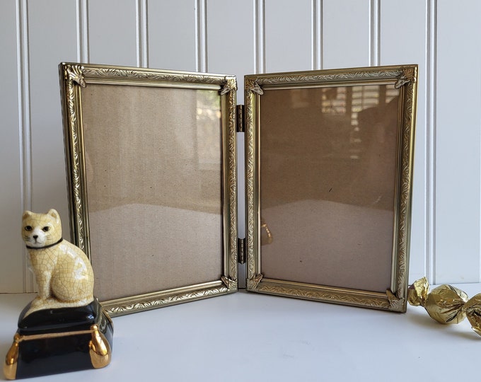Antique Frame 5 X 7 Double Gold Frame 5 X 7 Hinged Vintage Photo ...