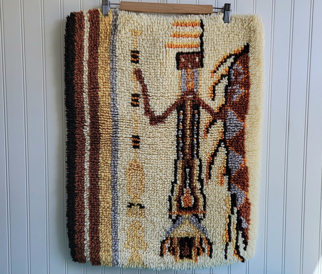 Navajo Wall Hanging Yei Wall Hanging Southwestern Hooked Rug Yei ...