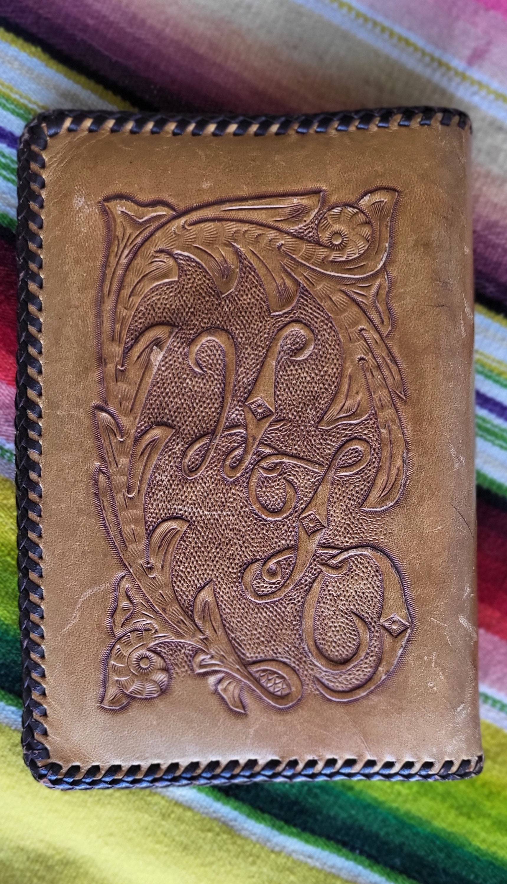 TOOLED LEATHER NOTEBOOK Small Hand Tooled Leather Binder - Etsy