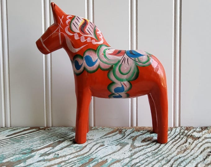 VINTAGE DAHLA HORSE - Repaired - 5" Sweden Dahla Horse Hand Carved Wood ...