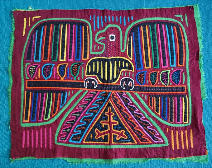 VINTAGE MOLA APPLIQUE Eagle Mola Panama Textile Panama Folk Art ...