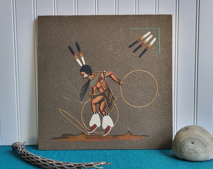 NAVAJO SAND PAINTING Hoop Dancer Sand Painting Artist Signed - Etsy