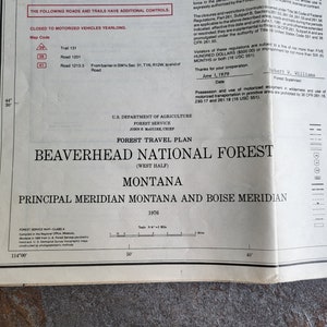 1976 Montana Forest Service Map: Beaverhead National Forest - Etsy