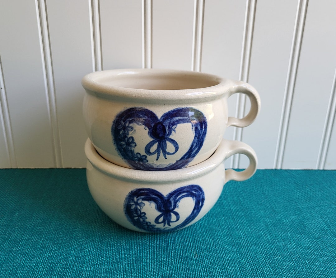 CASEY POTTERY Soup BOWLS Set of 2 Handmade Pottery Bowls Stoneware ...