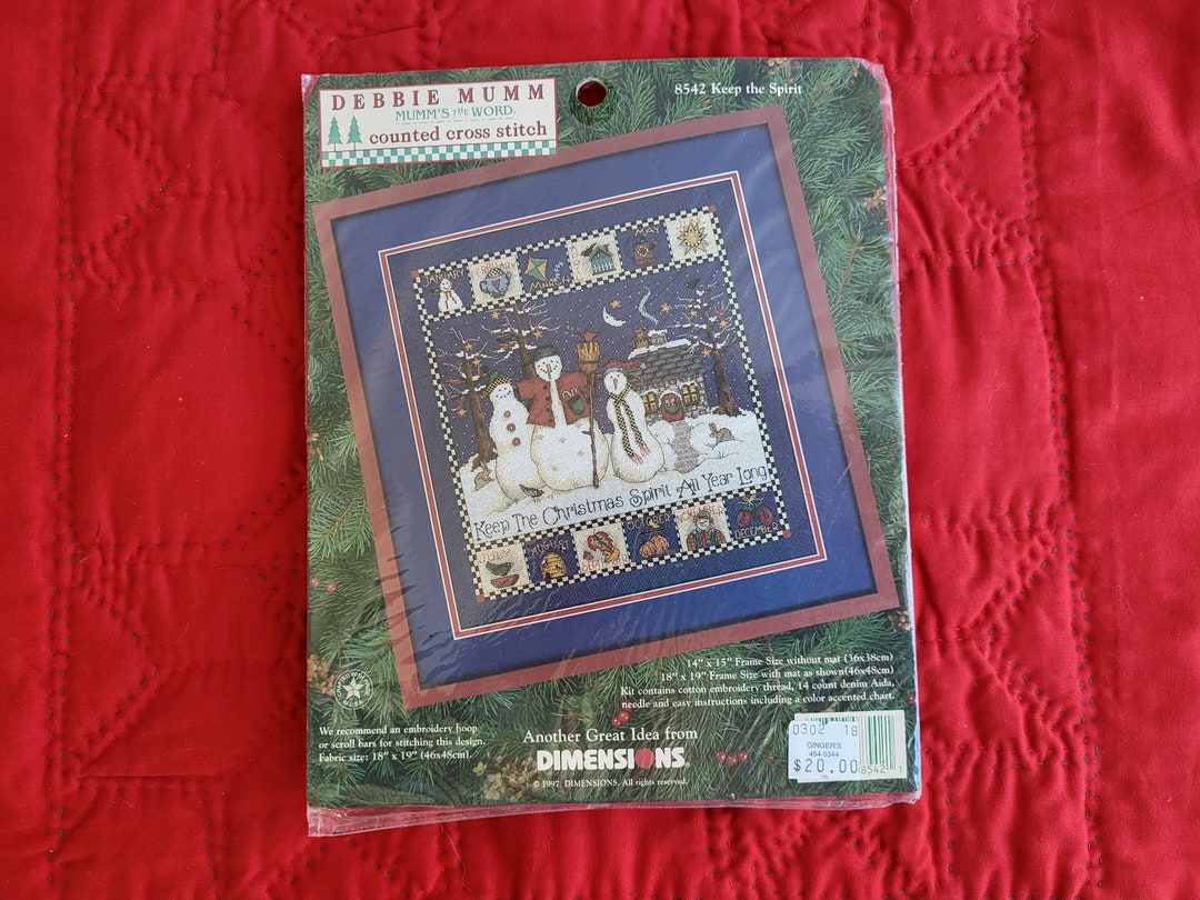 VINTAGE DEBBIE MUMM Cross-stitch Christmas Couinted Cross Stitch 1997 ...
