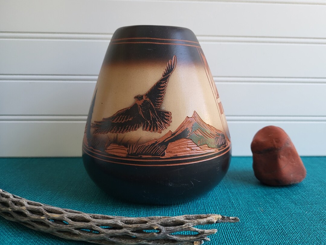 NAVAJO POTTERY VASE 6 Signed Navajo Vase Dine' Pottery - Etsy