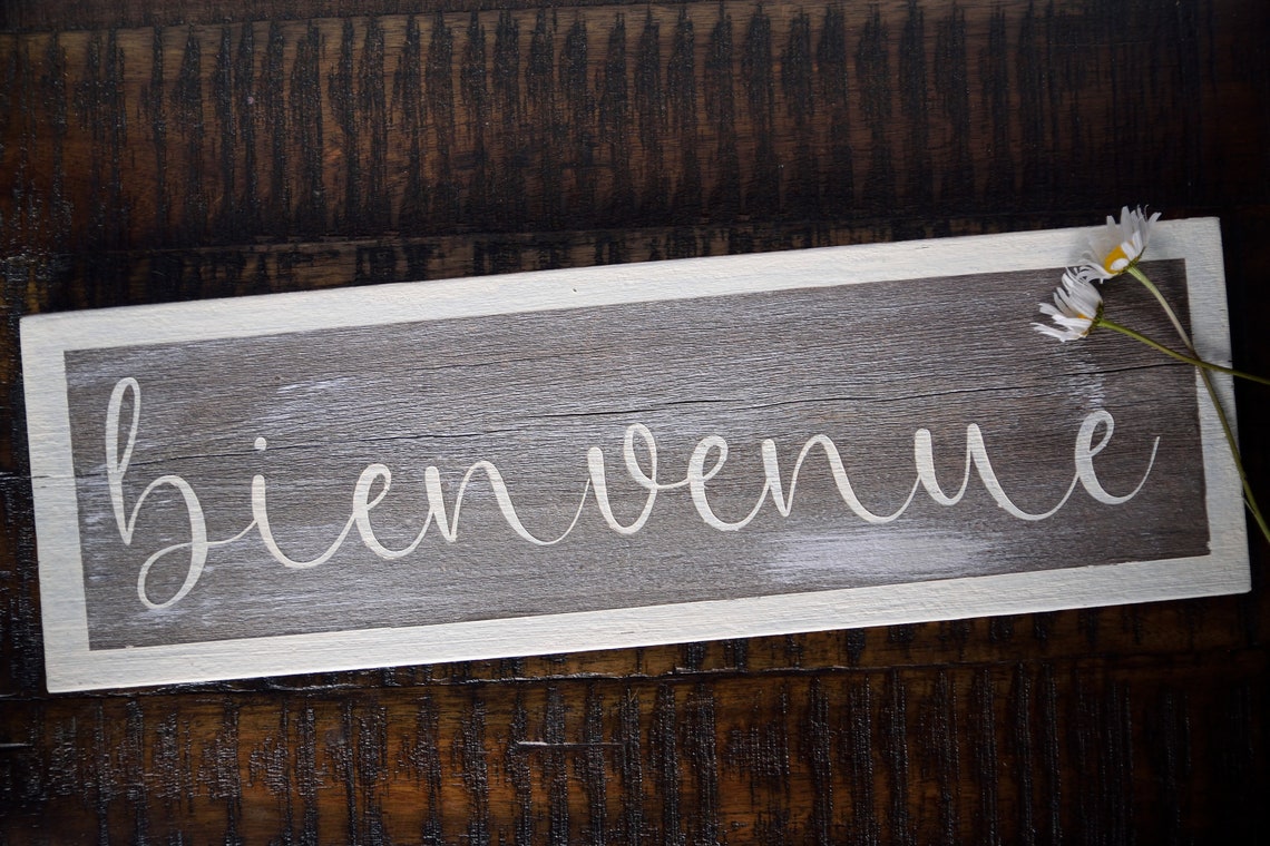 Rustic French Welcome Sign Reclaimed Wood Bienvenue - Etsy