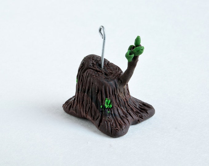 Tree Stump Ornament -- Miniature Polymer Clay Jesse Tree Ornament ...