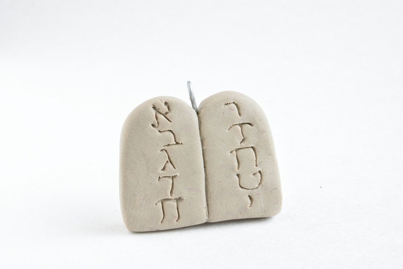 Ten Commandments Stone Tablets Ornament -- Miniature Polymer Clay Jesse ...