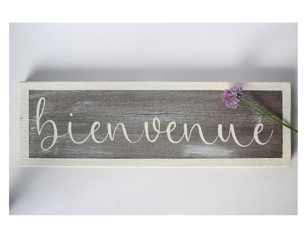 Rustic French Welcome Sign Reclaimed Wood Bienvenue - Etsy