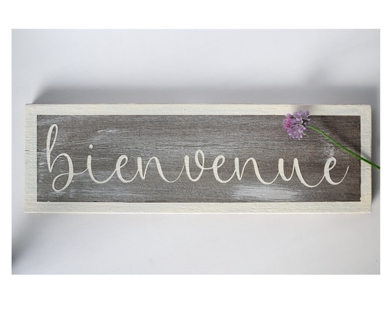 Rustic French Welcome Sign Reclaimed Wood Bienvenue | Etsy