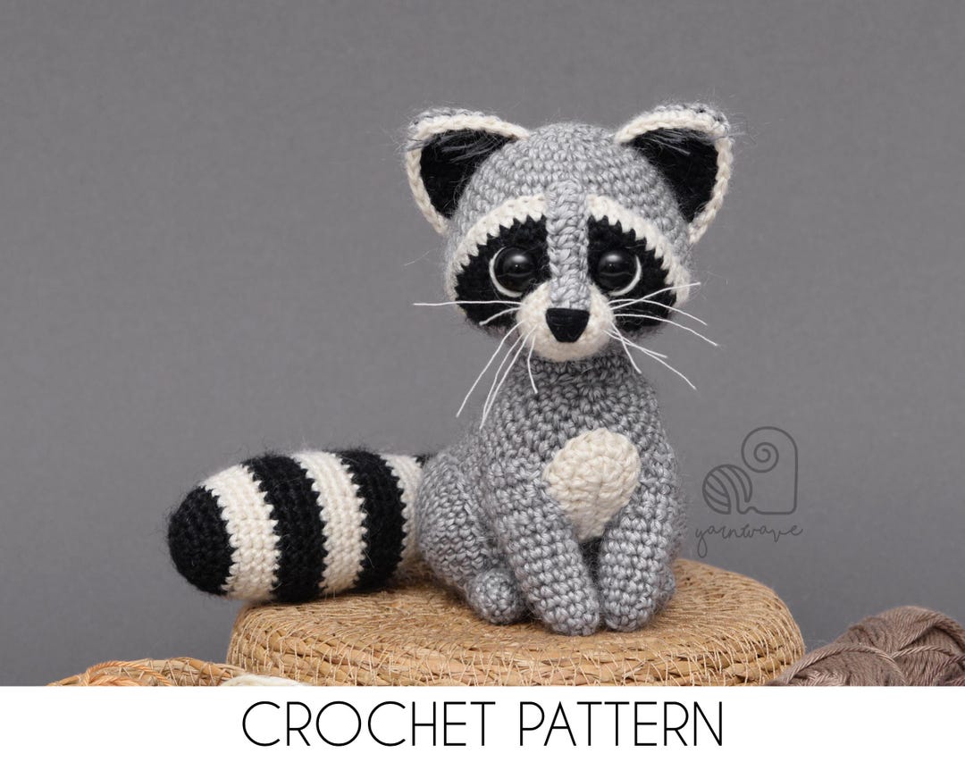 CROCHET PATTERN Pedro the Raccoon Crochet Amigurumi Stuffed Soft Plush ...
