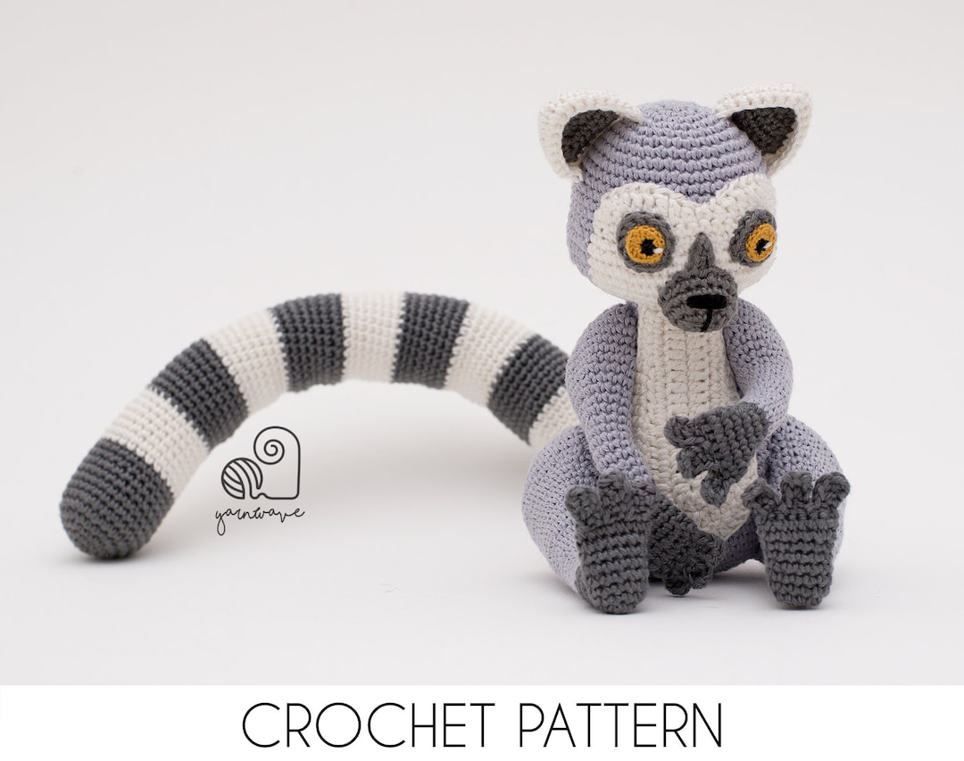 CROCHET PATTERN Lester the Lemur Crochet Amigurumi Stuffed Animal Plush ...