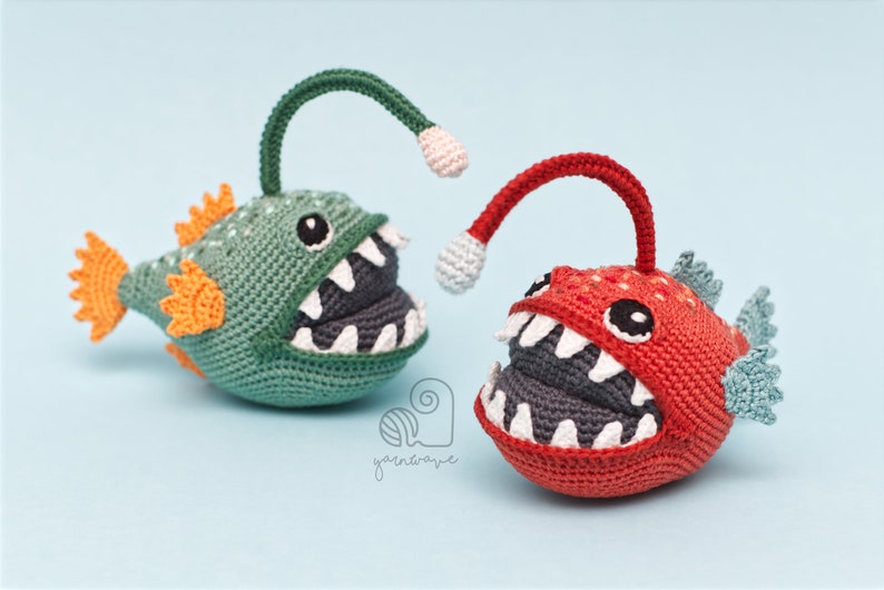 CROCHET PATTERN Angus the Anglerfish Crochet Amigurumi Stuffed - Etsy