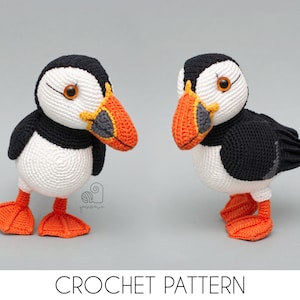 CROCHET PATTERN Peppe the Puffin Crochet Amigurumi Stuffed Animal Plush ...
