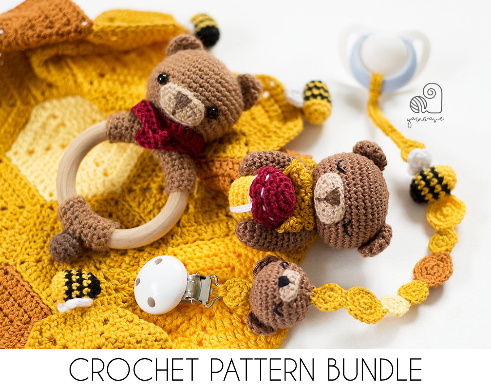 CROCHET PATTERN BUNDLE Ted the Bear Crochet Baby Shower Gift - Etsy