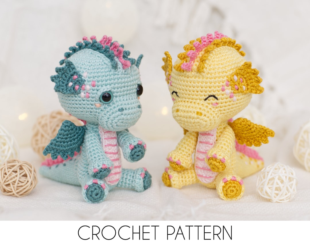 Crochet Dragon Amigurumi Pattern: Driana Plush Toy (PDF Pattern) - Etsy