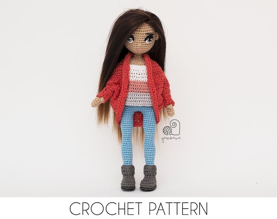 CROCHET PATTERN Doll Ava Crochet Amigurumi Girl Doll Stuffed | Etsy