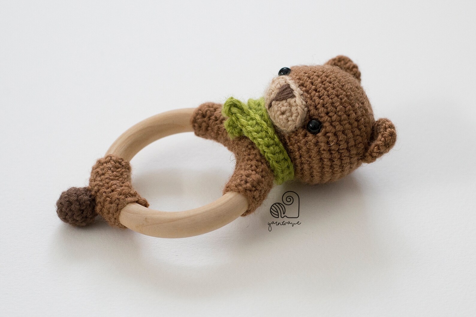 CROCHET PATTERN Ted the Bear Crochet Amigurumi Rattle Teether Ring ...