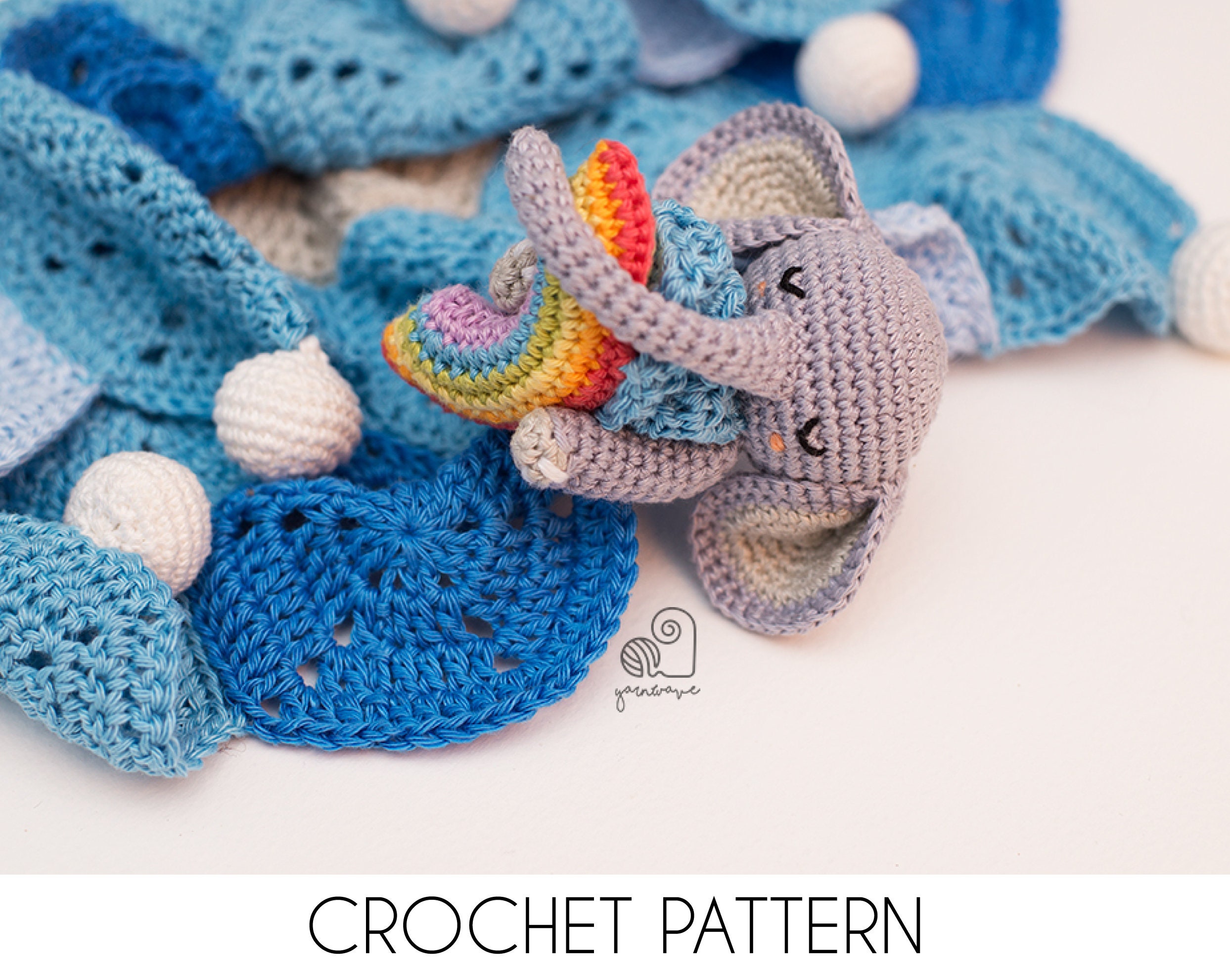 CROCHET PATTERN Joe the Elephant Crochet Amigurumi Lovey Security ...