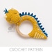CROCHET PATTERN Dexter the Dragon Crochet Amigurumi Rattle Teether Ring ...