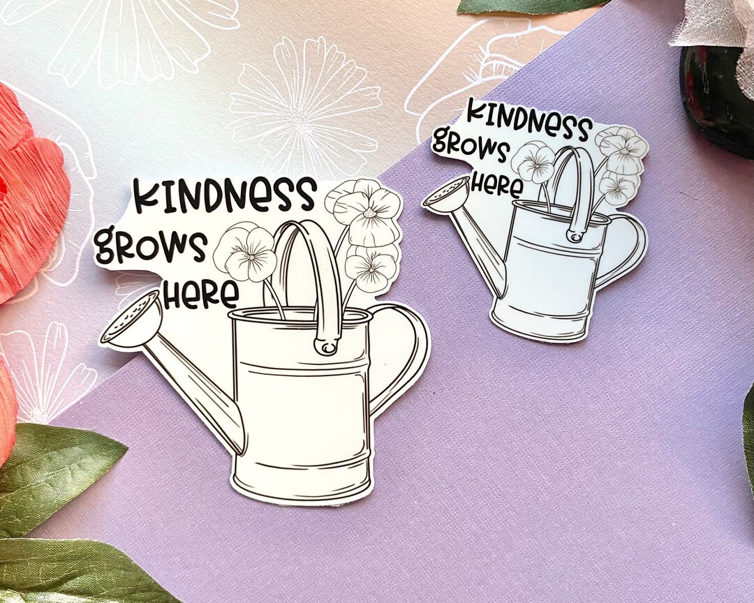 Kindness Grows Here Flower Sticker, Inspirational Stickers ...