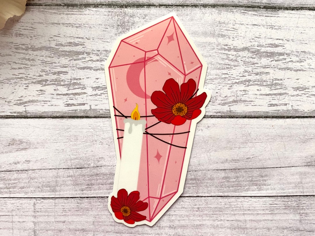 Pink Crystal Sticker Gift for Women, Flower and Crystal Decal for ...