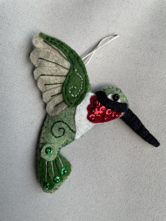 Colibrí hecho a mano de fieltro y lentejuelas amantes de las | Etsy España