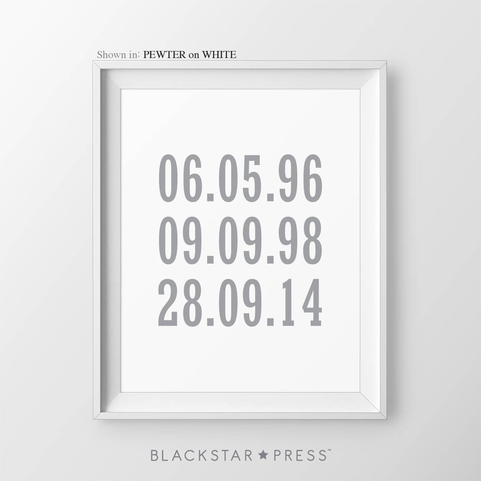 Special Dates Print Custom Gift What a Difference a Day | Etsy