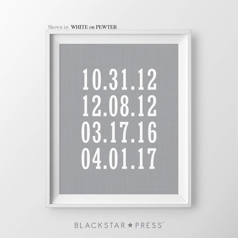 Special Dates Print Custom Gift What a Difference a Day | Etsy