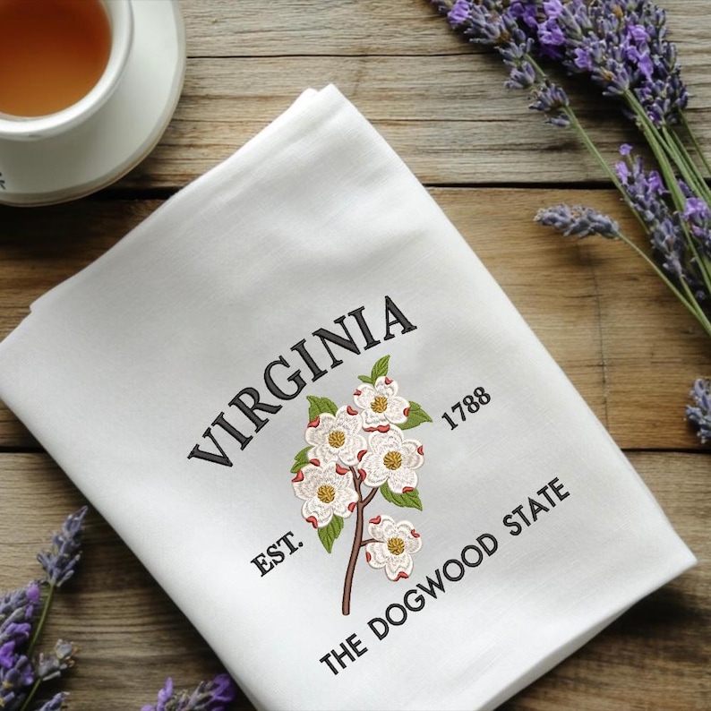 Virginia Embroidery Design, Dogwood Flower State Machine Embroidery ...