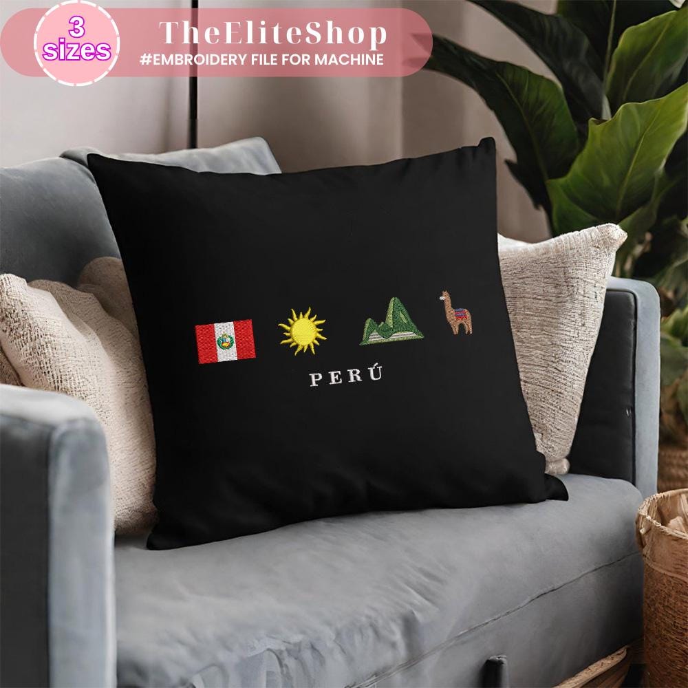 Perú Embroidery Design for Machine, Bandera Del Perú, Inti, Machu ...