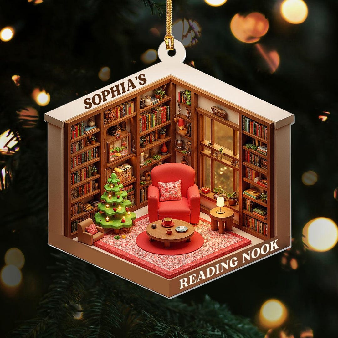 My Dream Reading Nook Personalized Ornament, Book Lover Room With ...