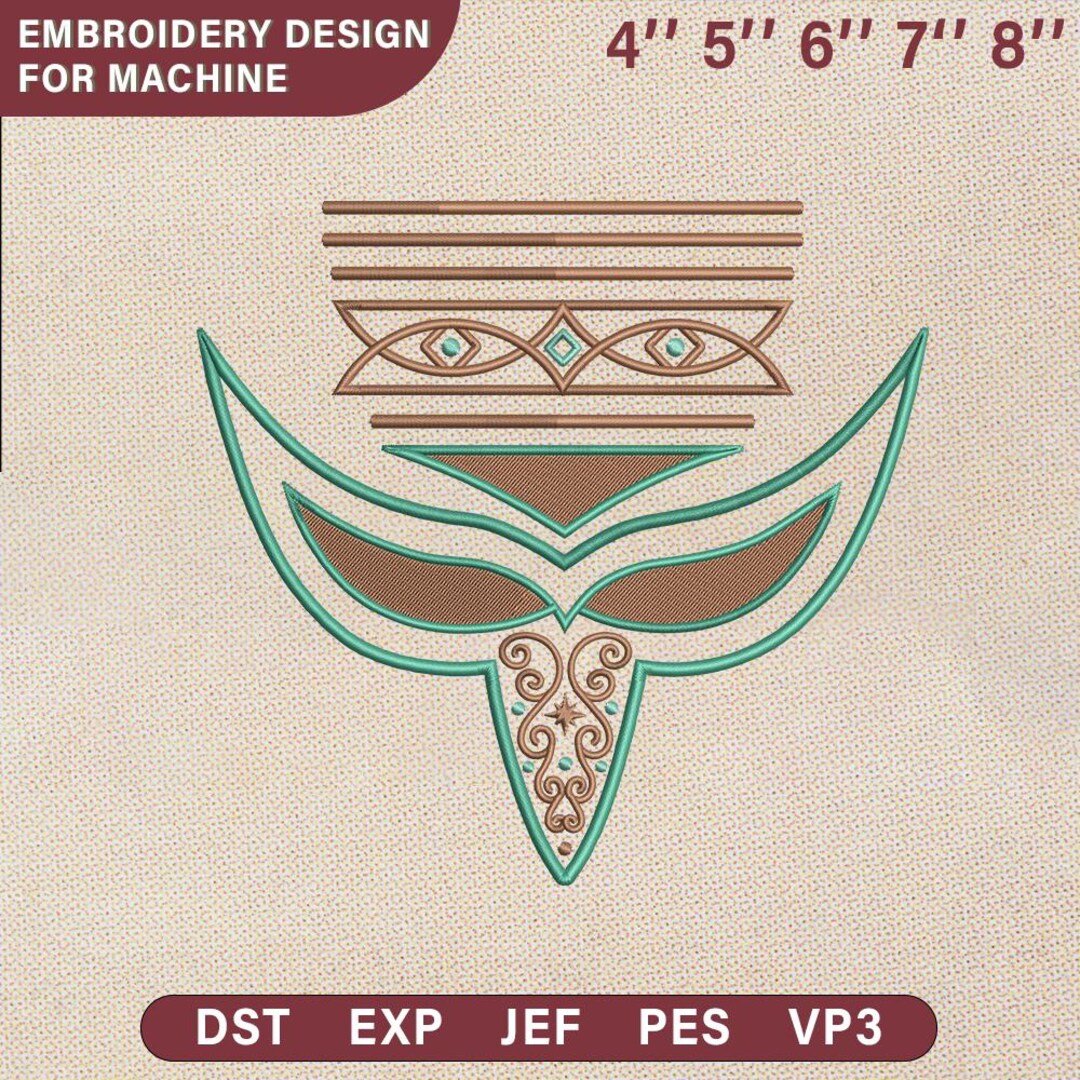 Tribal Leather Design for Machine Embroidery, Tribal Pattern, 5 Sizes ...