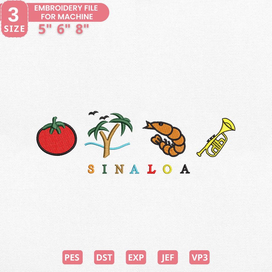 Sinaloa Embroidery Design, Mexico Culture Machine Embroidery File ...