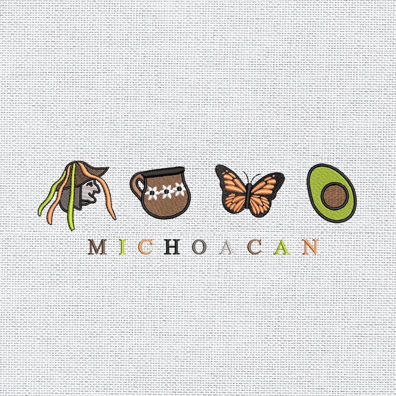 Michoacan Embroidery Design, Mexico Culture Machine Embroidery File ...