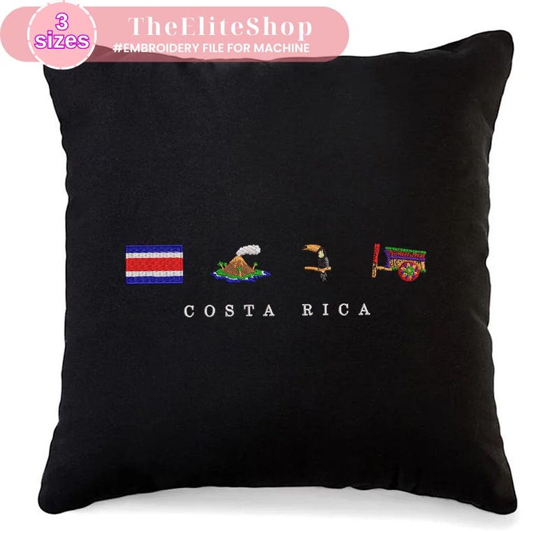 COSTA RICA Embroidery Design for Machine, Costa Rica Flag, Arenal ...