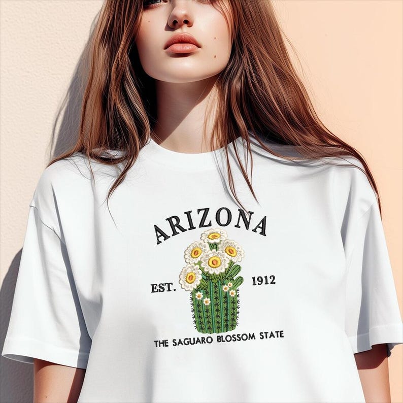 Arizona Embroidery Design, Arizona Flower Saguaro Blossom Machine ...